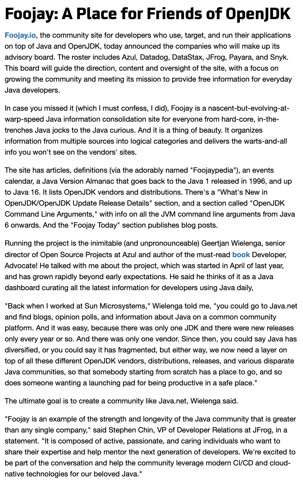 foojay – a place for friends of OpenJDK