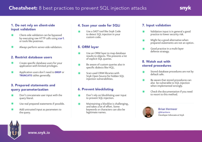 8 Best Practices To Prevent Sql Injection Attacks Foojay
