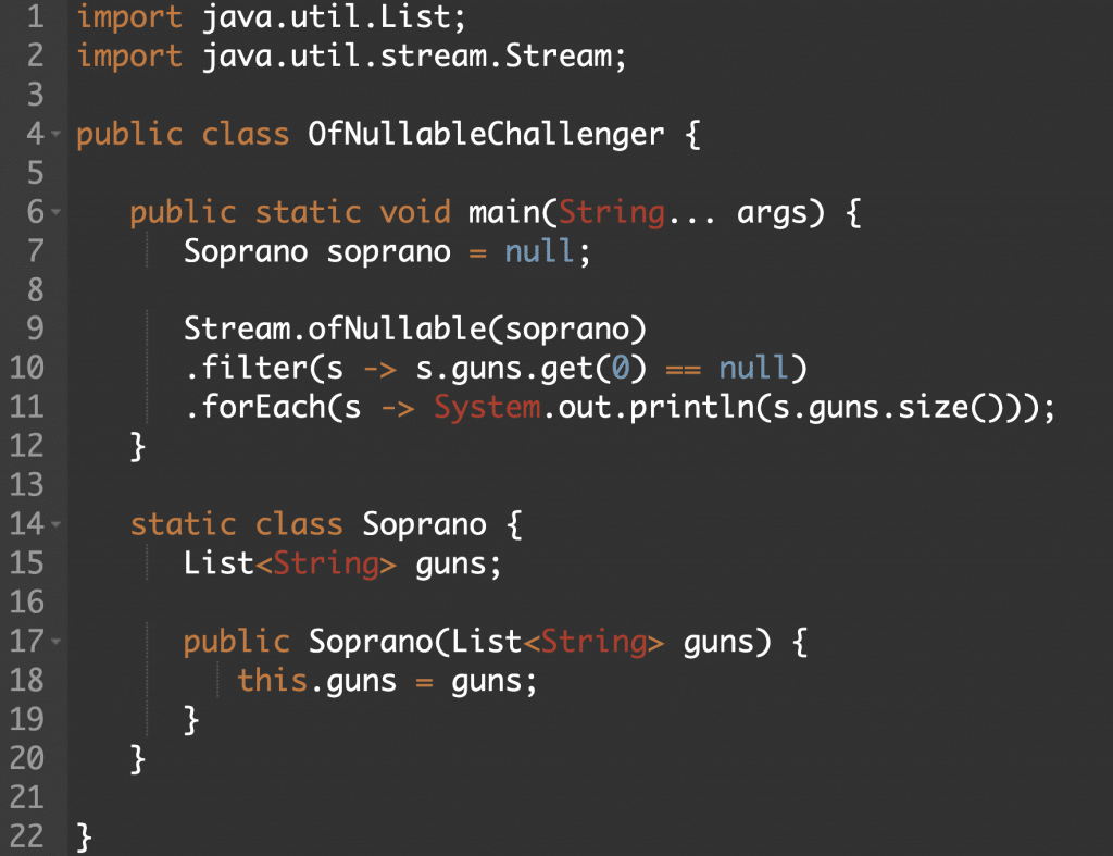 Soprano ofNullable stream Java Challenge | foojay Soprano ofNullable stream Java Challenge | foojay