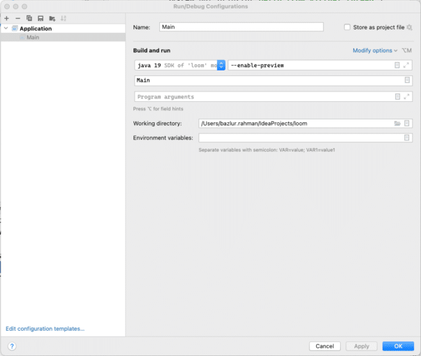 How to enable java preview feature and run code from IntelliJ IDEA