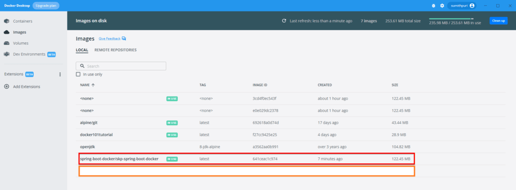 Starting Docker Desktop with Spring Boot