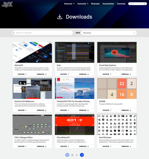 New User Interface for JFX Central, Home for JavaFX - Part 1