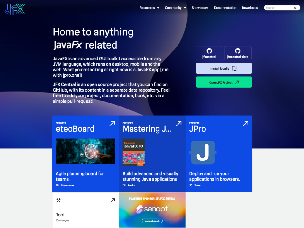 New User Interface for JFX Central, Home for JavaFX - Part 1