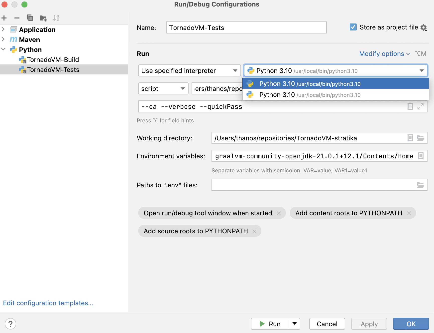 Build and Run TornadoVM with IntelliJ IDEA