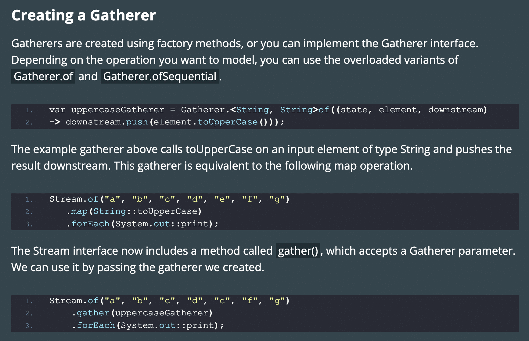 Introduction to intermediate operations modeler: Stream Gatherers